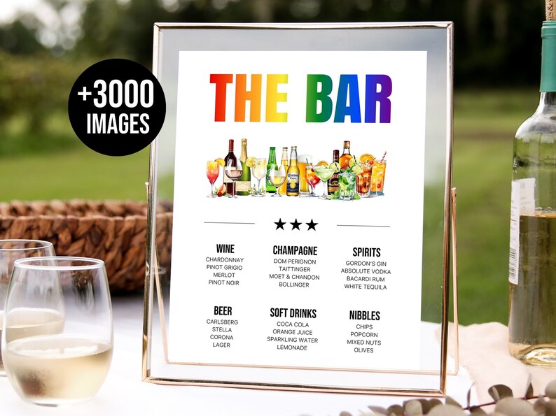 LGBTQ Pride-inspired Bar Menu Template Bar Menu With Pride - Etsy