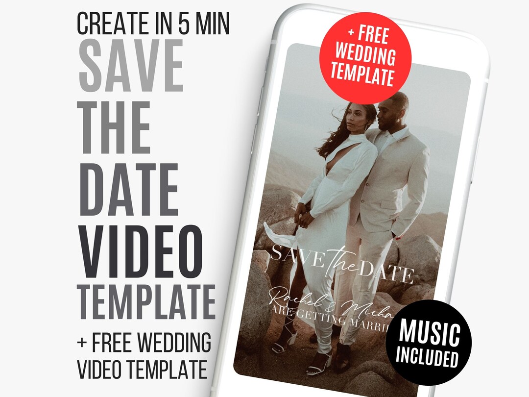 Save the Date Template With Video Save the Date Digital - Etsy