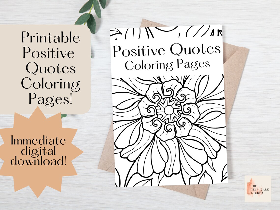 Positive Quotes Coloring Book/pages for Self-compassion, Self ...