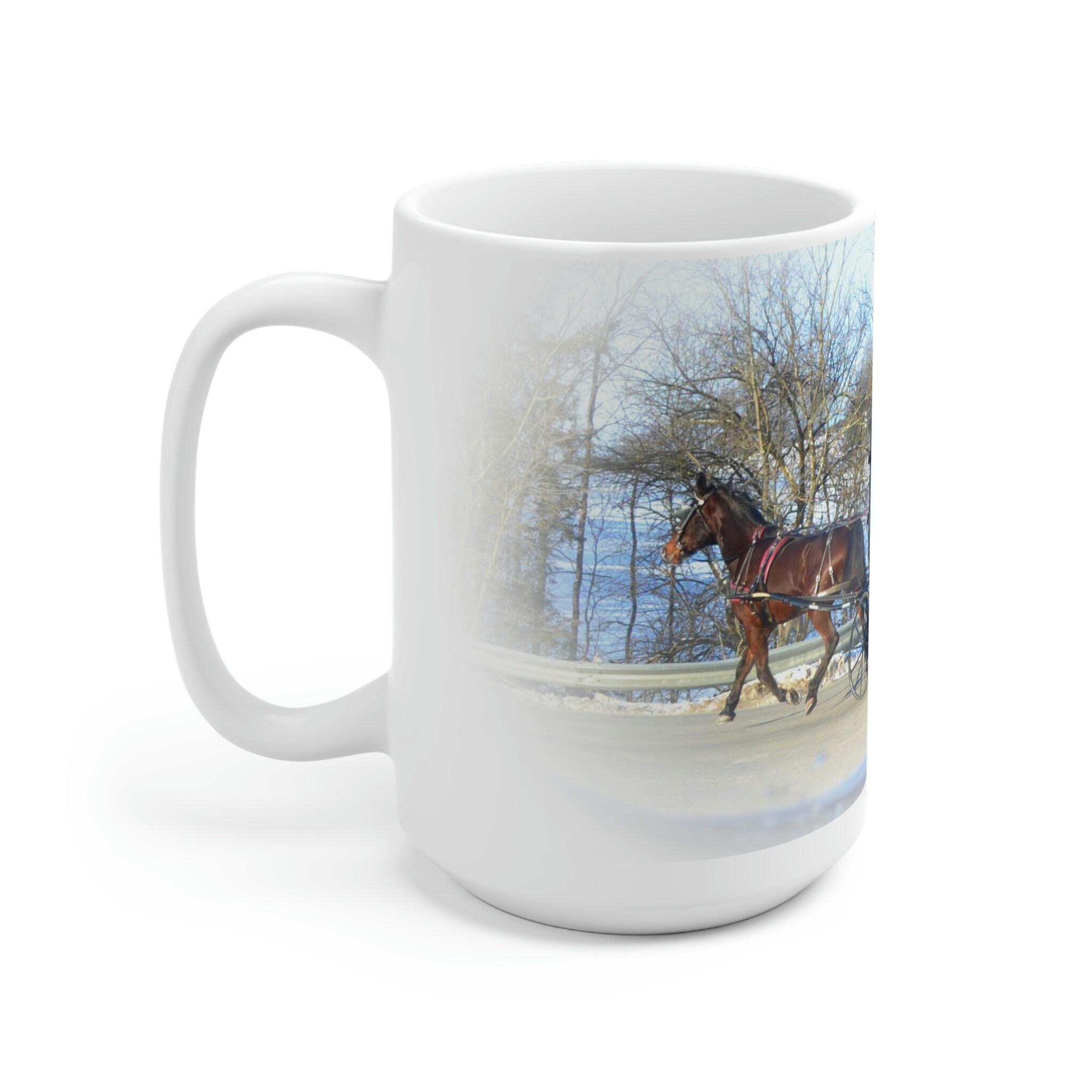 Amish Horse and Buggy Mug snowy Day Collectible - Etsy