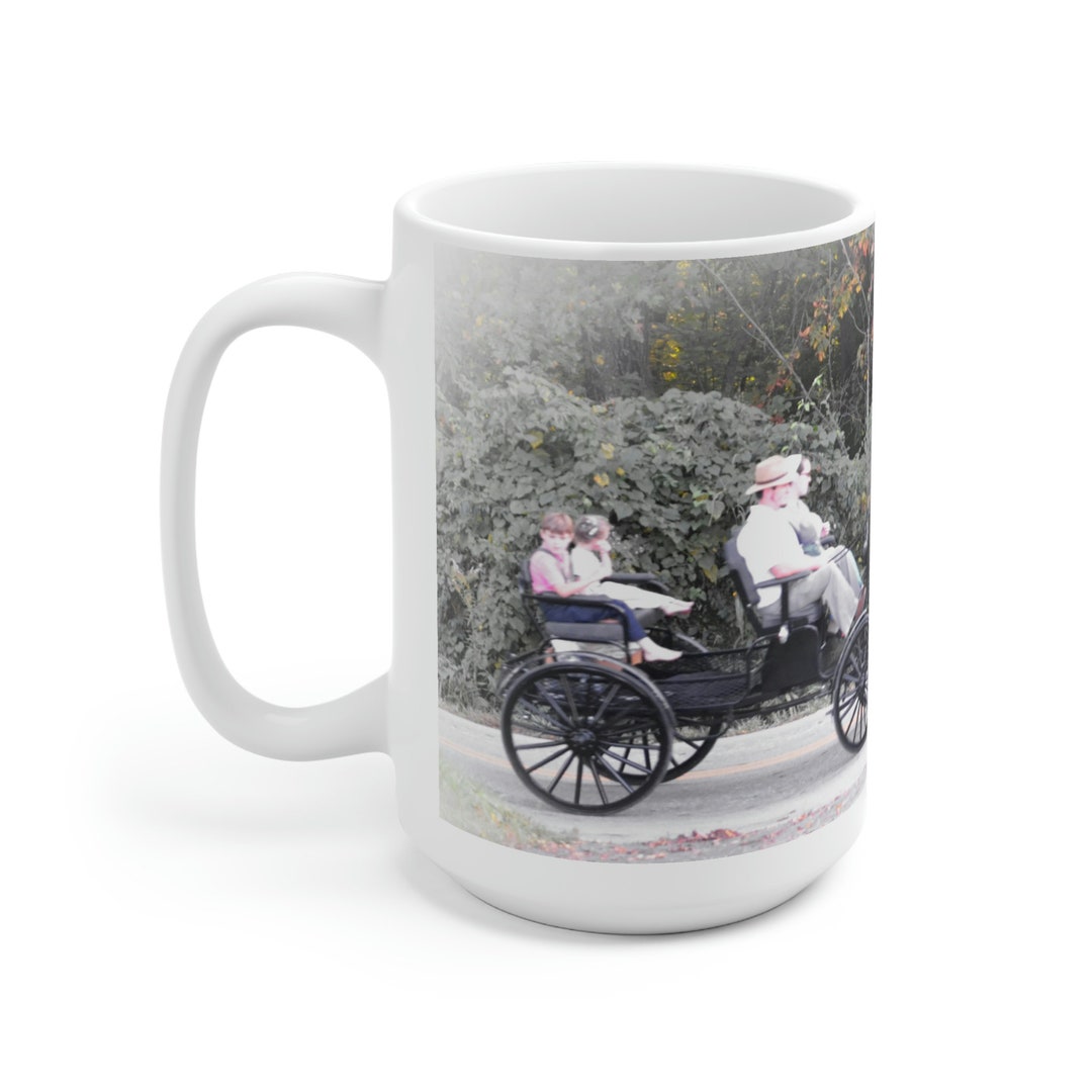 Amish Horse and Buggy Mug, "family Outing", Collectible Ceramic Mug ...