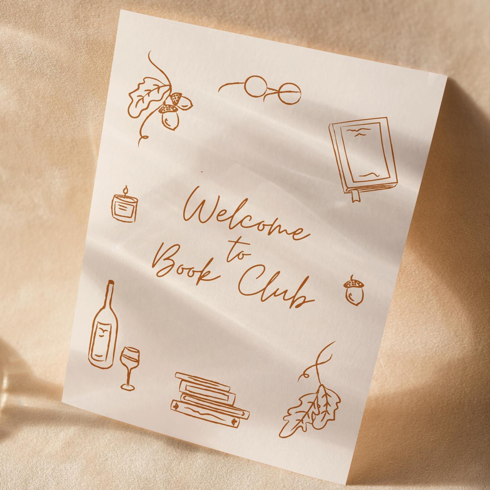 Fall Book Club Welcome Sign and Menu | Hand Drawn Illustrations - Etsy