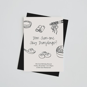 Dim Sum Birthday Party Invitation Template | Hand Drawn Illustrations ...