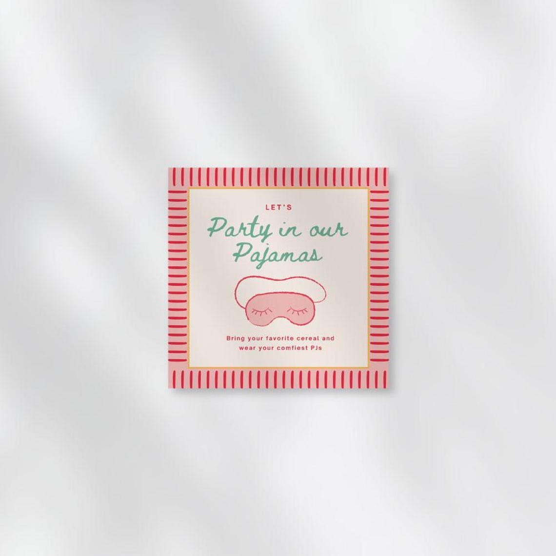 Hand Drawn Pajama Party Invitation Template | Bespoke Design | Trendy ...