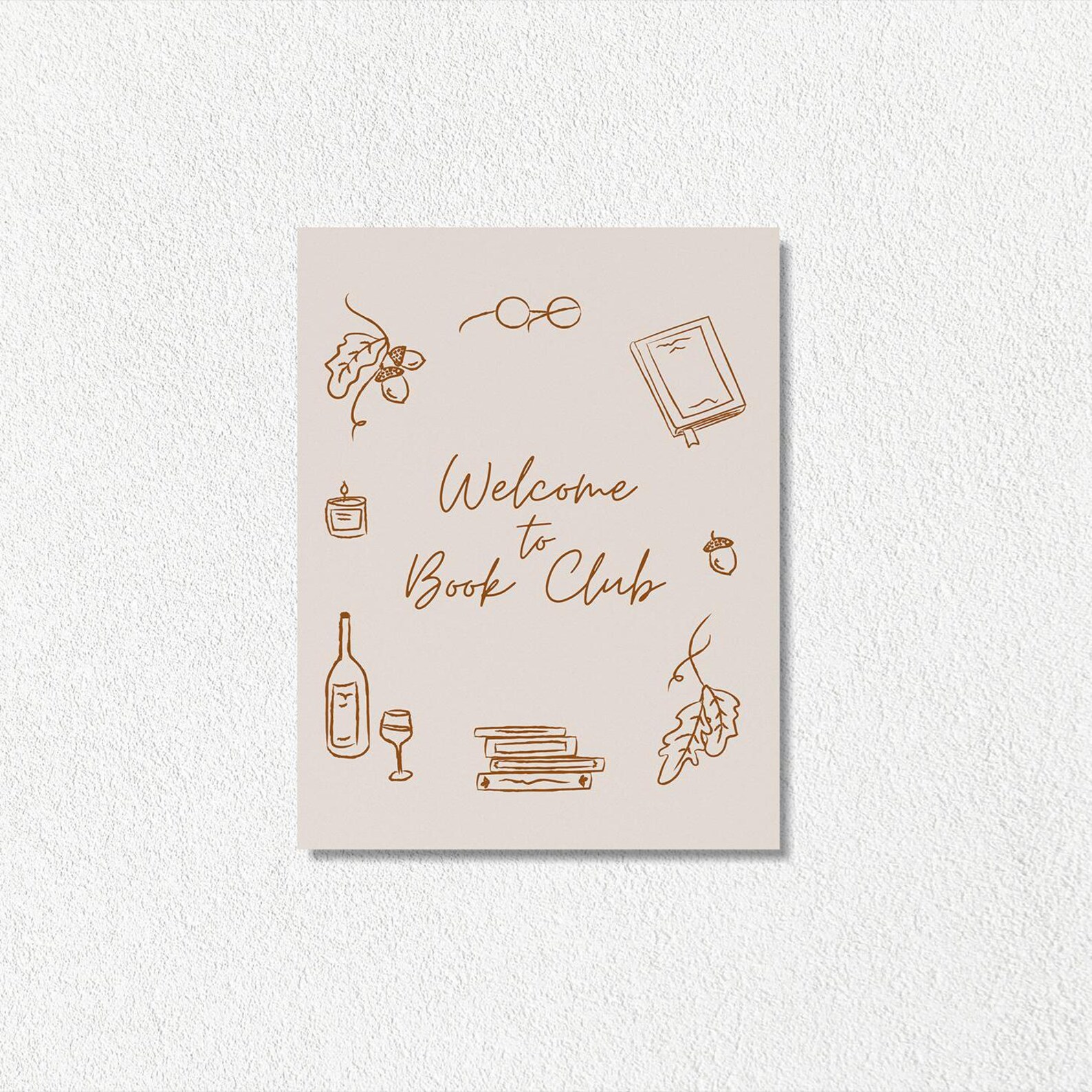 Fall Book Club Welcome Sign and Menu | Hand Drawn Illustrations - Etsy