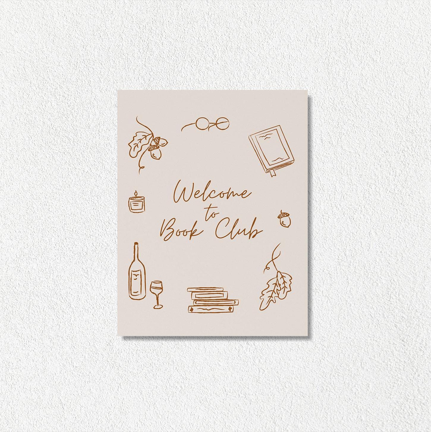 Fall Book Club Welcome Sign and Menu | Hand Drawn Illustrations - Etsy