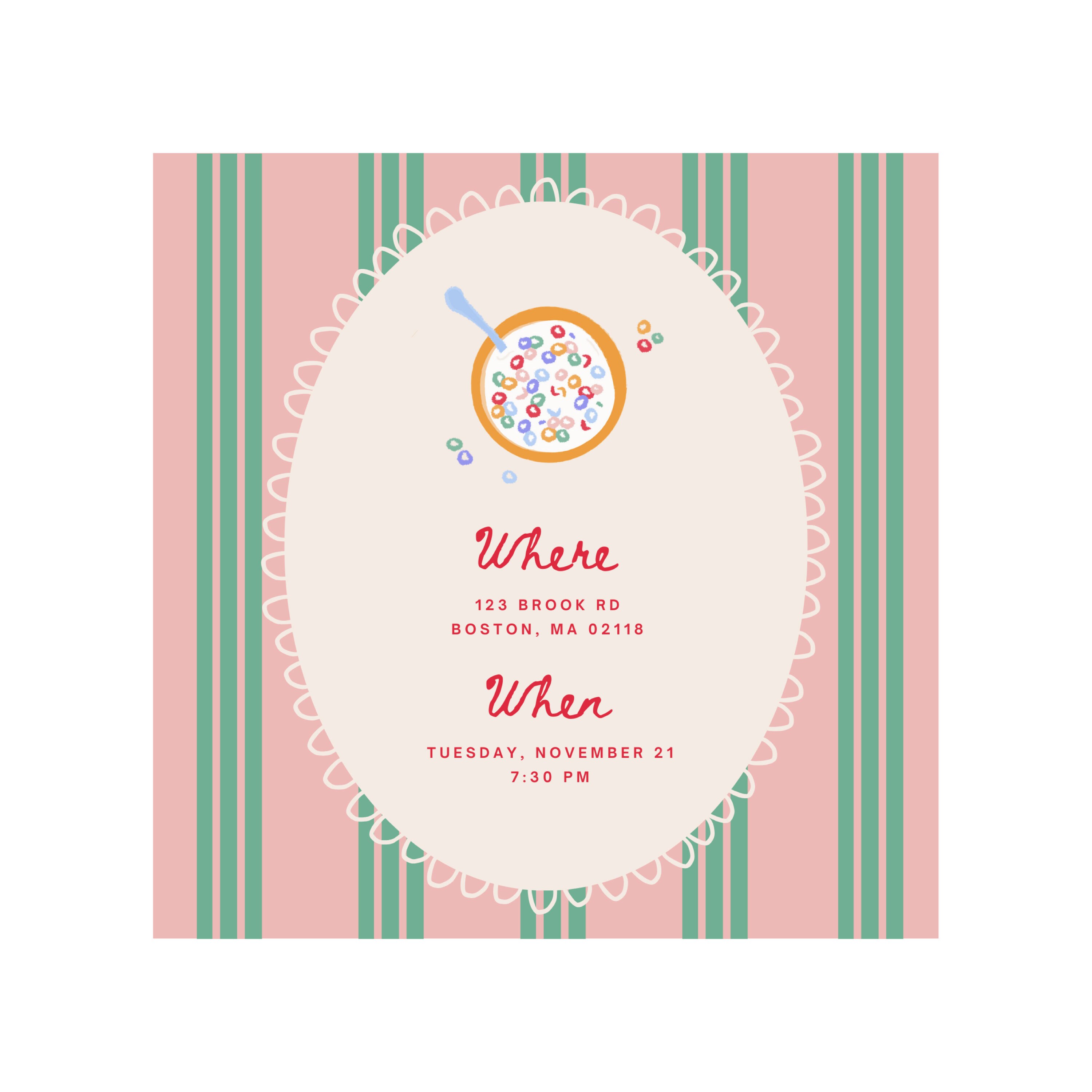 Hand Drawn Pajama Party Invitation Template Bespoke Design Trendy ...