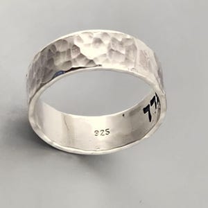 Hammered Sterling Silver Hebrew Ring: Engraved Bible Verse Wedding Band ...