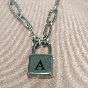 Personalized Padlock Necklace - Custom Initials Lock Pendant - 925 ...