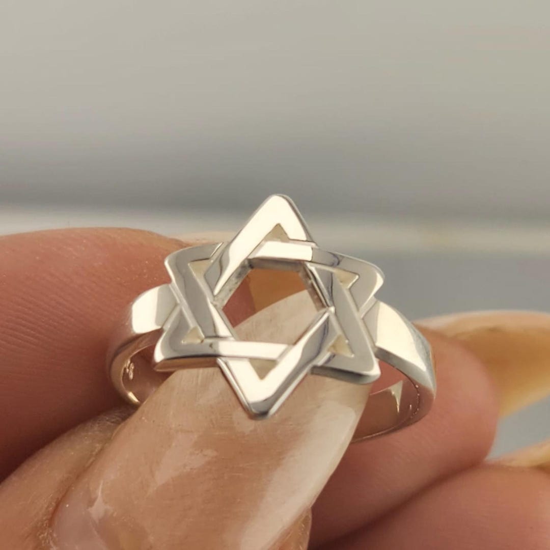 Anello Stella di David in argento sterling - Anello Stella di David ...