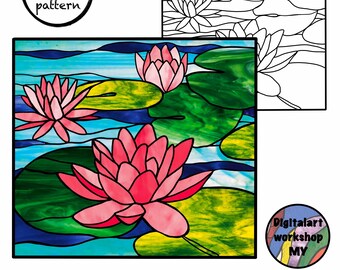 Lotus Stained Glass Patterns - Etsy