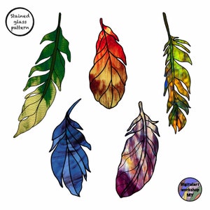 Stained Glass Feather - Etsy