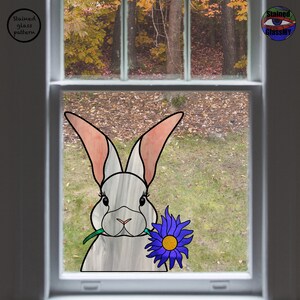 Stained Glass Sun Catcher Rabbit Pattern, Glass Art Rabbit Template ...