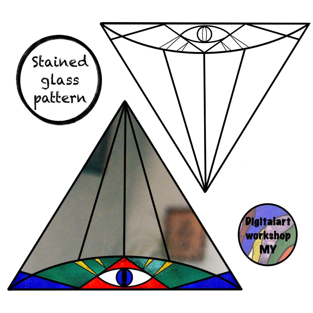 Stained Glass Eye Mirror Pattern: Modern Suncatcher Template (PDF ...