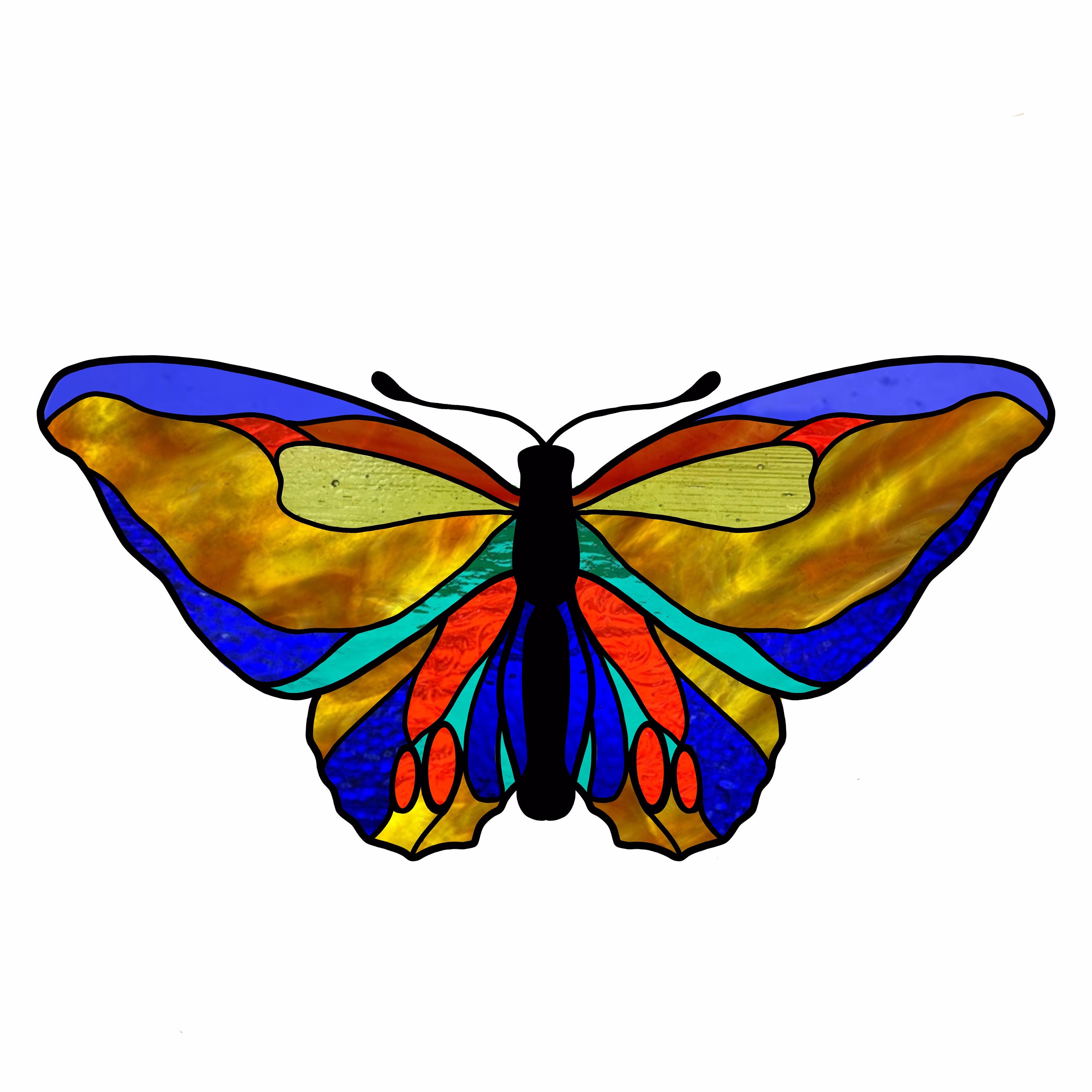 Pattern, Stained Glass Sun Catcher Butterfly Template, Instant Download ...