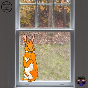 Stained Glass Sun Catcher Rabbit Pattern, Glass Art Rabbit Template ...