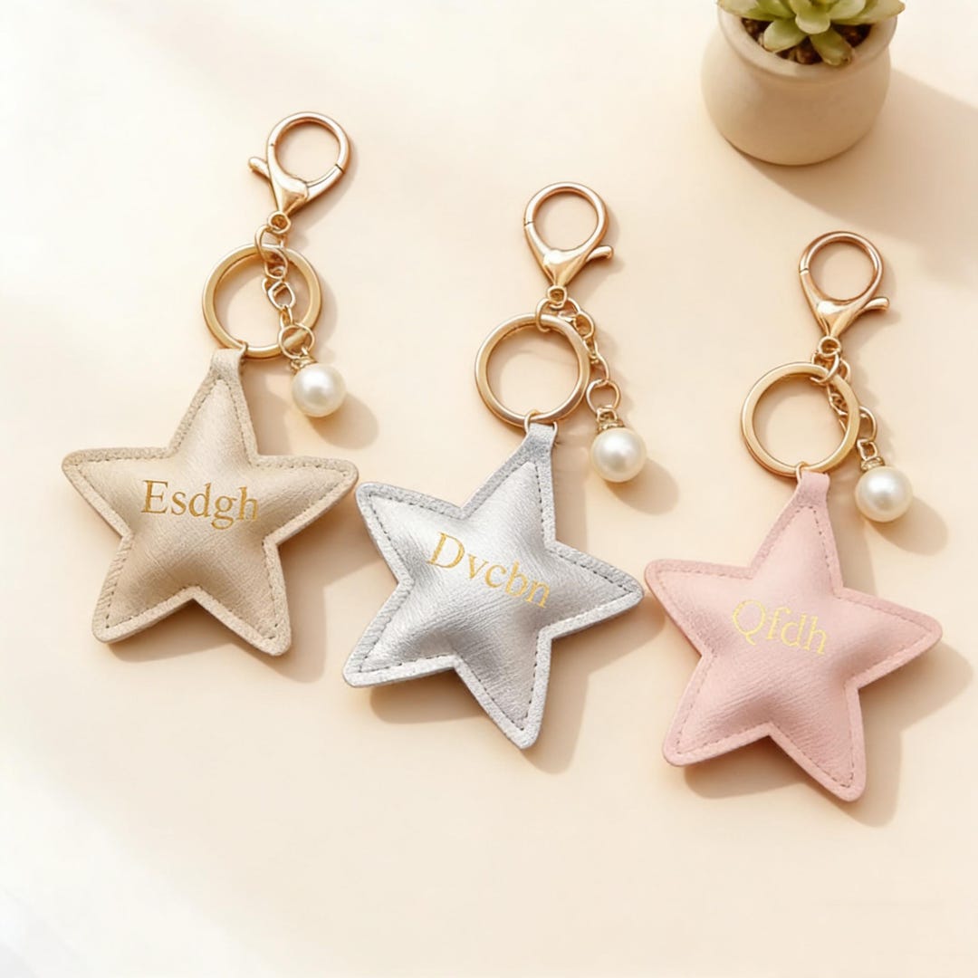 Engraved Star Keychain | Personalized Stainless Steel Keyring for ...
