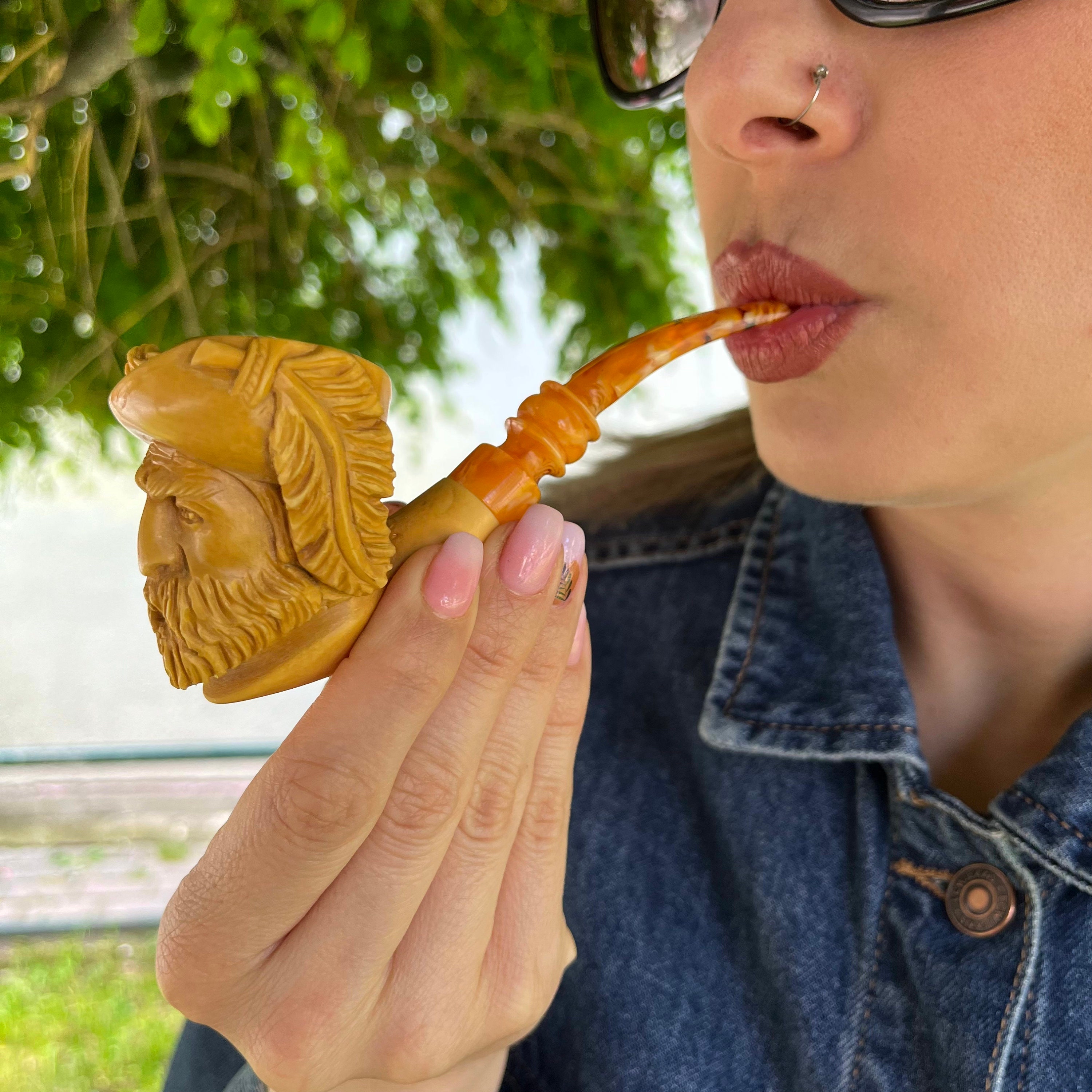 Knight Meerschaum Pipe| Stone Pipe| Special Gift| Tobacco Pipe| Gift ...