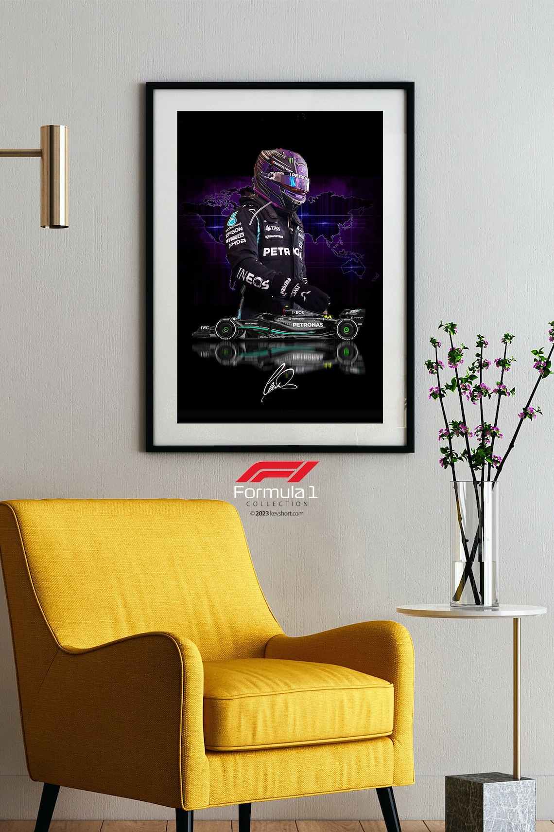 Lewis Hamilton Mercedes Formula 1 W14 Poster - F1 Racing Wall Art Print ...