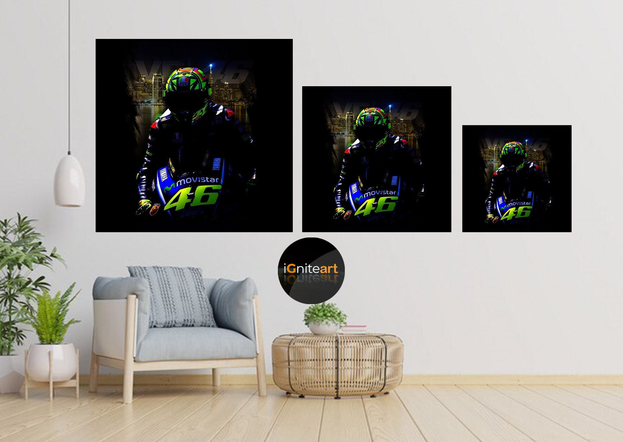 Valentino Rossi Poster, Motogp Wall Art, Digital Wall Art, 3 Versions ...