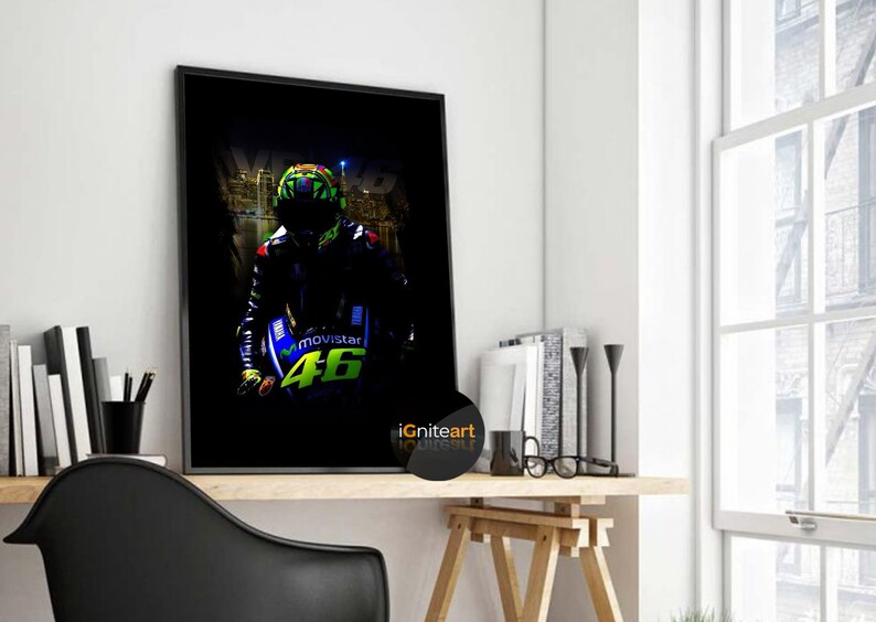 Valentino Rossi Poster, Motogp Wall Art, Digital Wall Art, 3 Versions ...