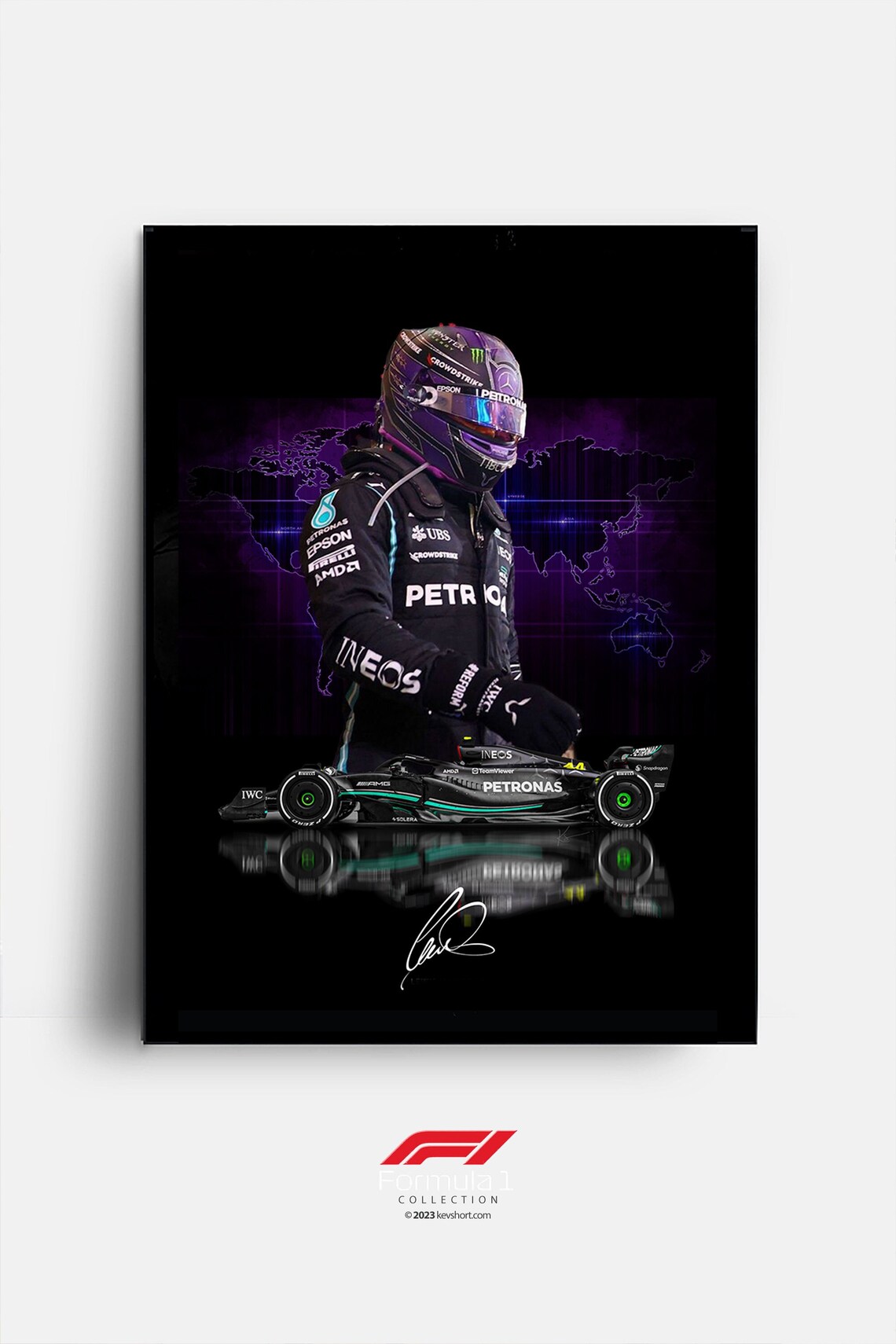 Lewis Hamilton Mercedes Formula 1 W14 Poster - F1 Racing Wall Art Print ...