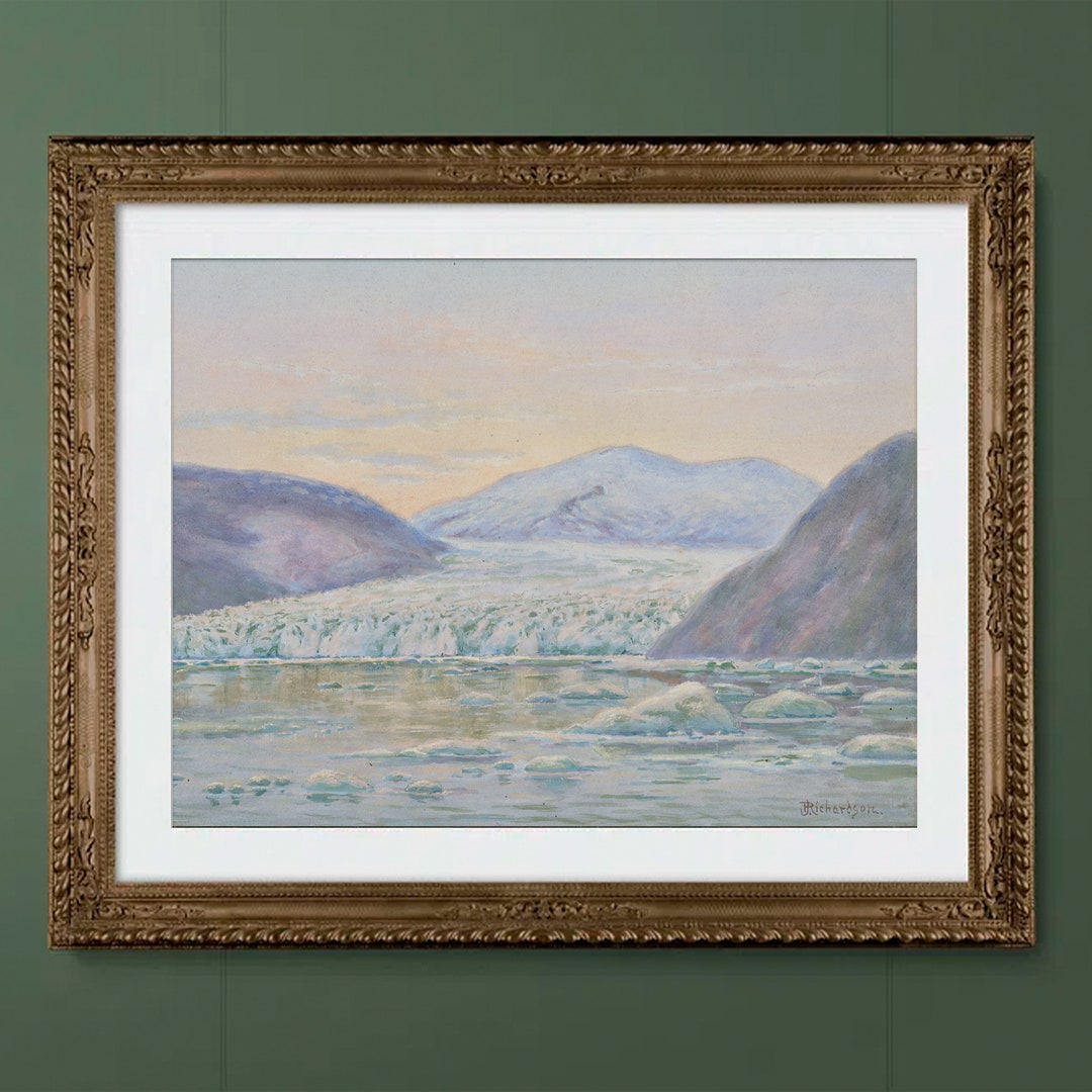 Taku Glacier Watercolor Print Vintage Alaska Landscape Art Theodore J ...