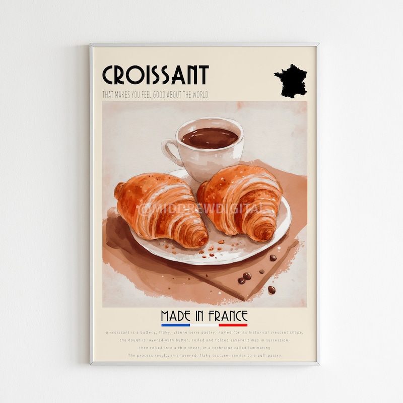 Croissant Art - Etsy