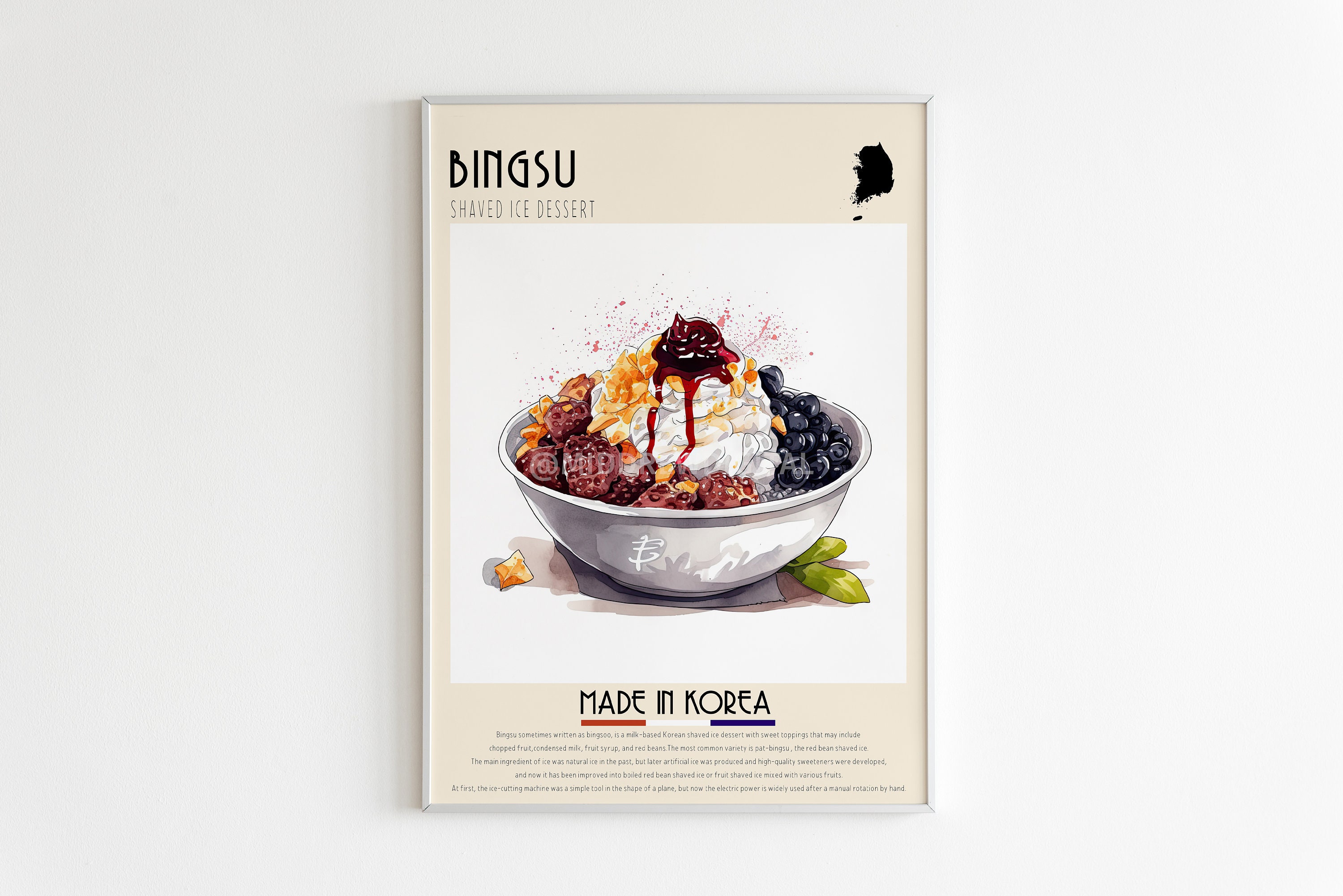 Bingsu Poster Korean Food Print Korean Kitchen Art Korean - Etsy