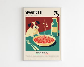 Spaghetti Poster / Pasta Poster / Italian Food Art Print / - Etsy