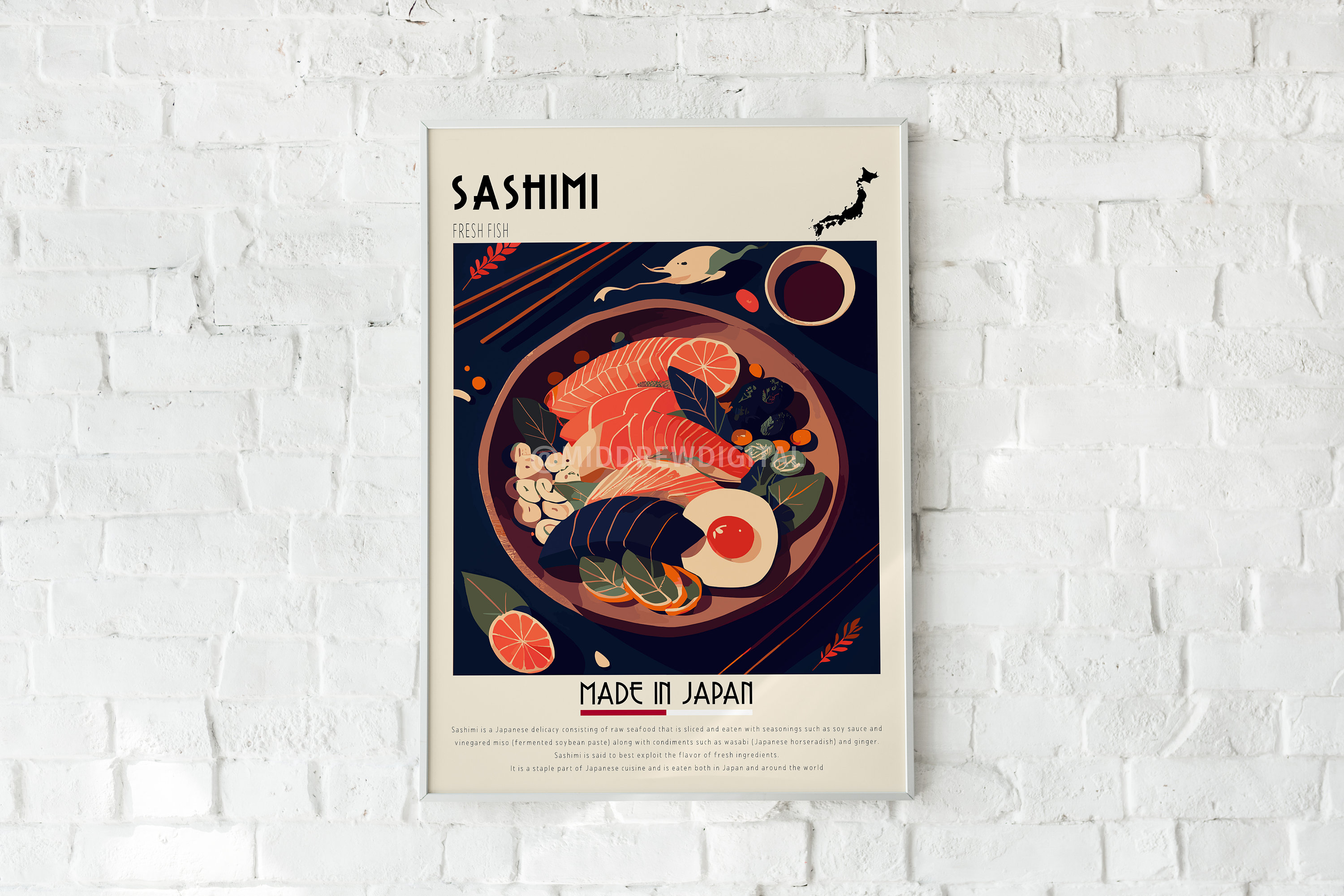 Set of 4 Japanese Food Poster Kitchen Wall Set Sushi Print - Etsy