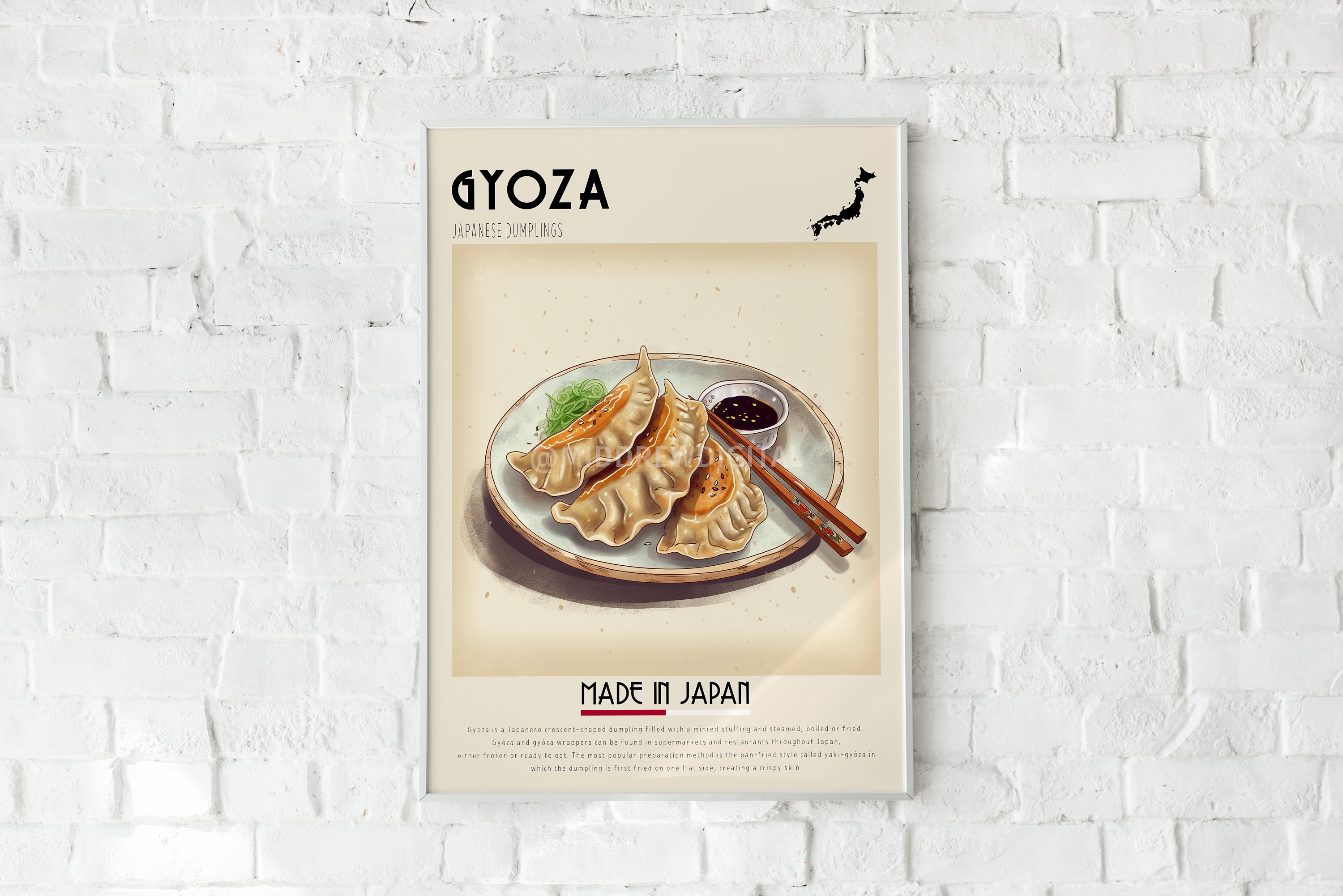 Gyoza Poster Japanese Food Print Kitchen Wall Art Asian - Etsy