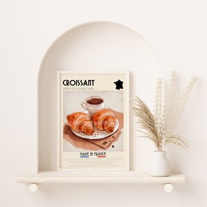 Croissant Poster, French Food Poster, Cafe Print, Retro, Vintage Print ...