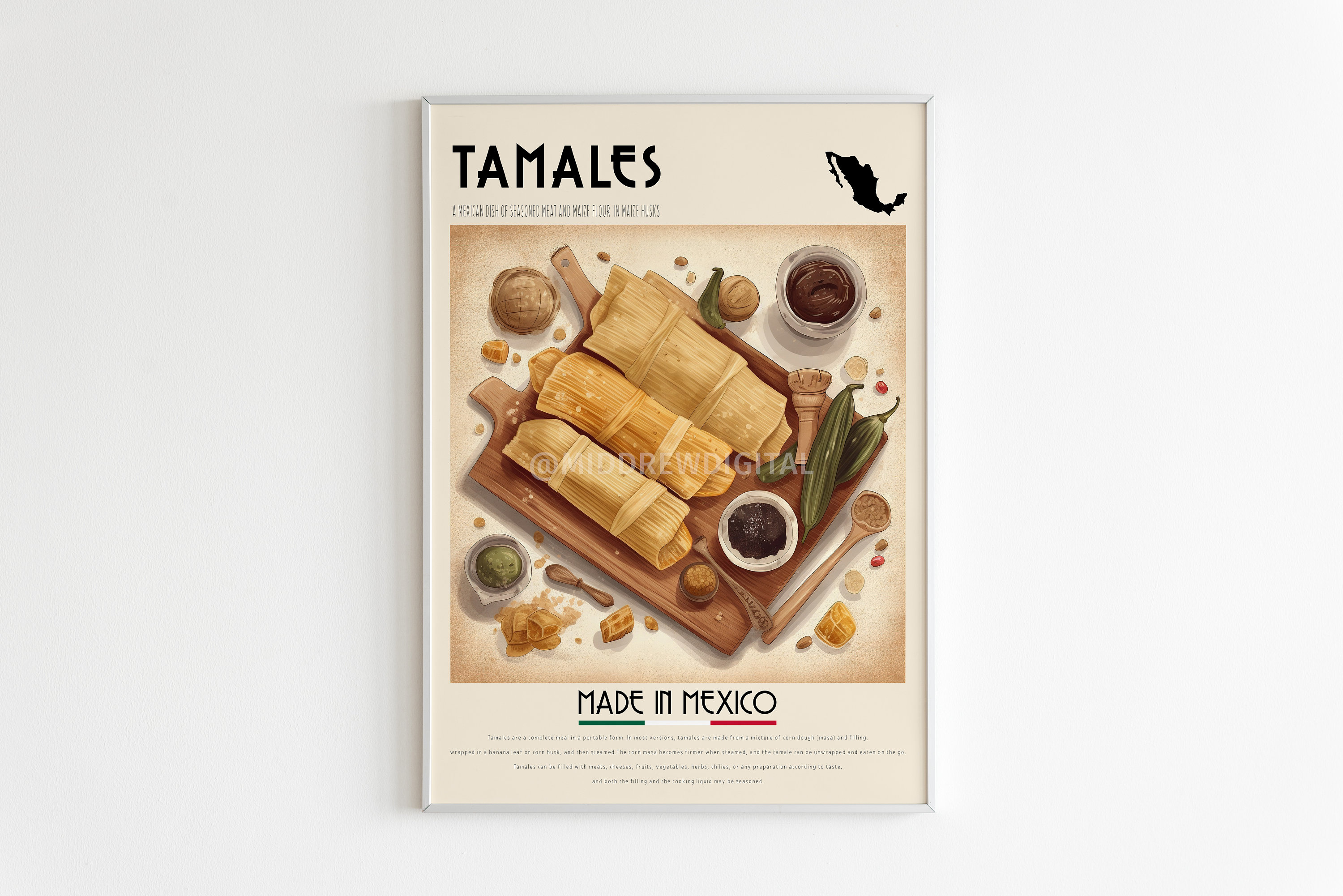 Tamales Poster Mexican Kitchen Food Print Cafe Wall Art - Etsy