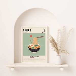 Set of 4 Japanese Food Poster, Kitchen Wall Set, Sushi Print, Ramen ...
