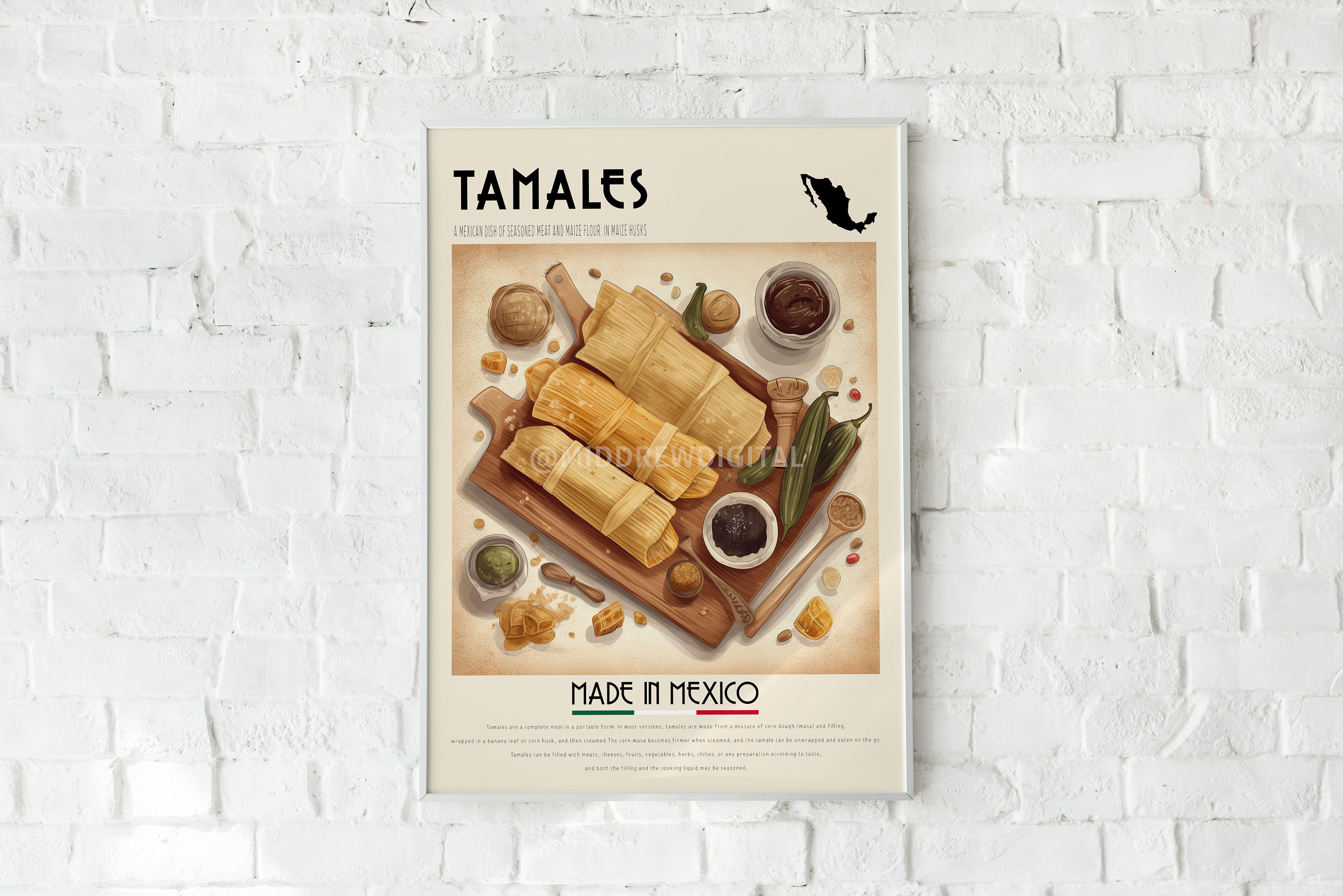 Tamales Poster Mexican Kitchen Food Print Cafe Wall Art - Etsy