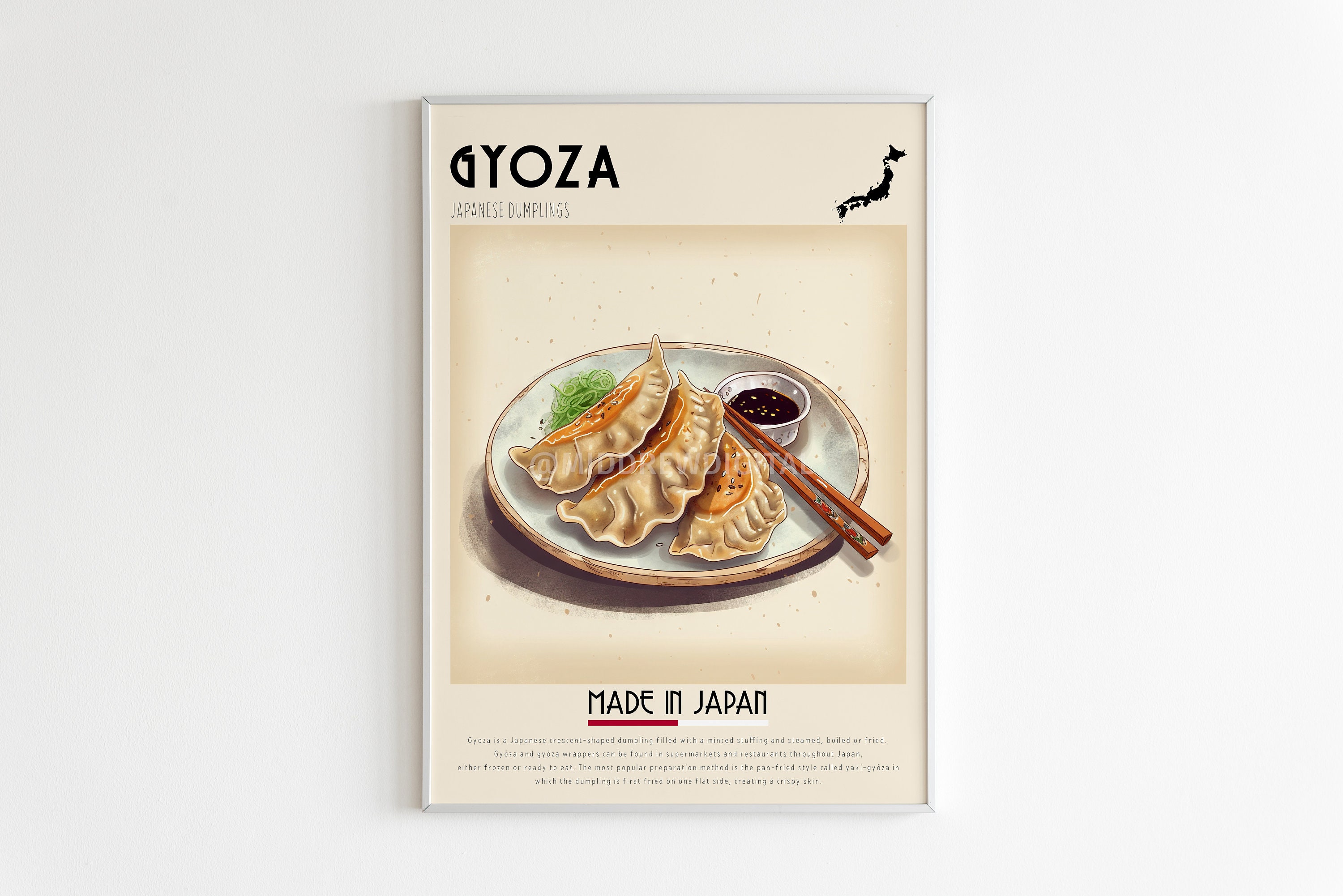 Gyoza Poster Japanese Food Print Kitchen Wall Art Asian - Etsy