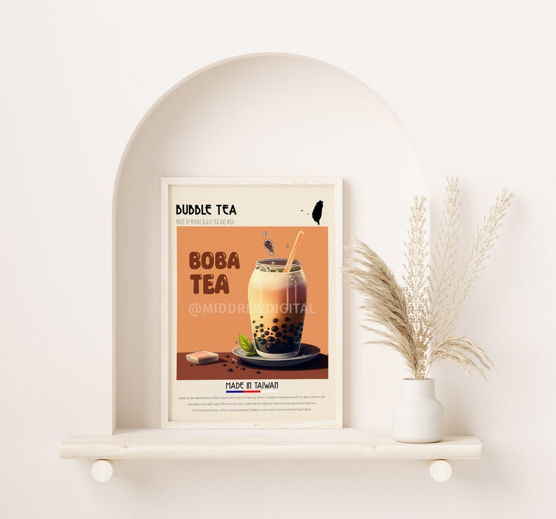 Bubble Tea Poster Boba Tea Print Taiwan Food Poster Kitchen - Etsy