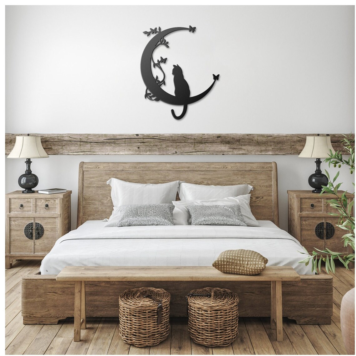Cat Moon Butterflies Metal Sign / Wall Decor - Etsy
