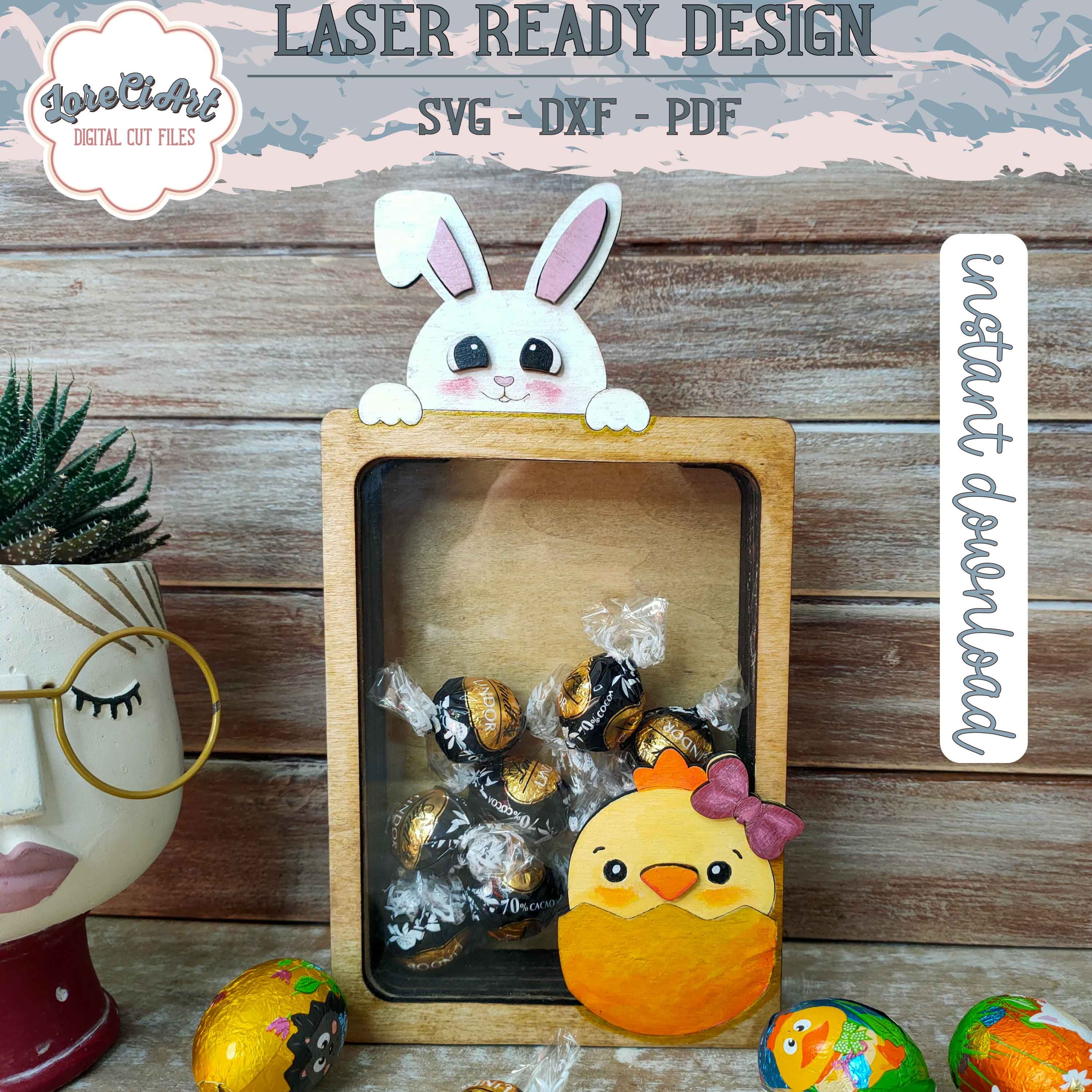 Easter Candy Box SVG Laser Cut Files for Chocolate Egg Holder or Candy ...