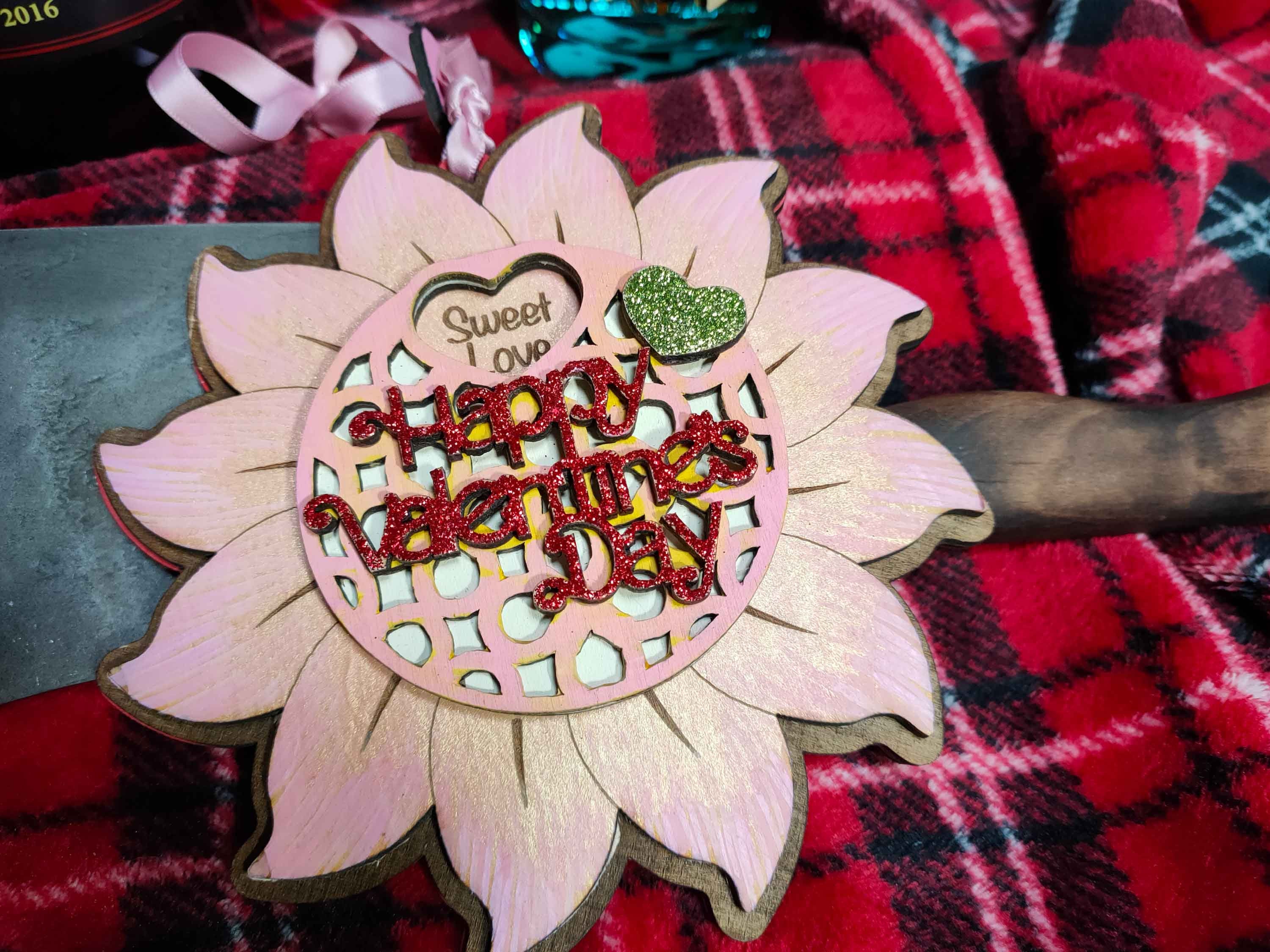 Sunflower Svg Laser Cut Files For Valentines Day Magnet And Tags In 3