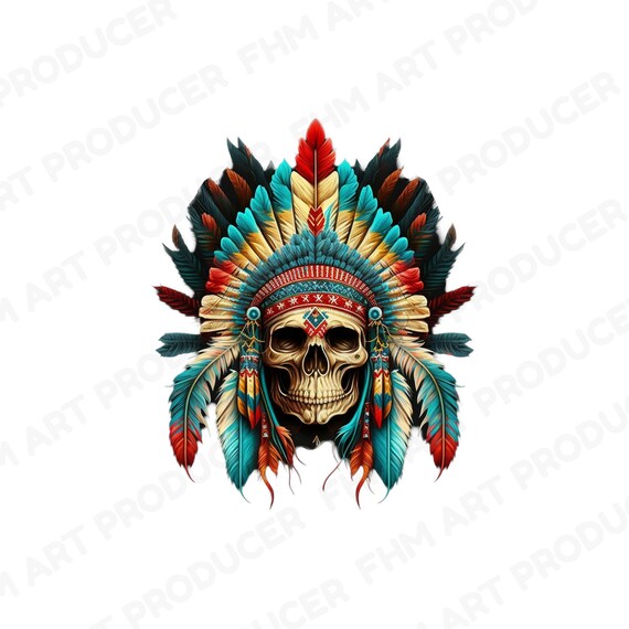 Indian Headdress Skull