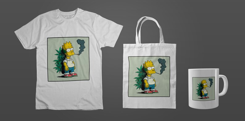 Bart Simpson Smoking Weed Sublimation Design the Simpsons - Etsy Australia