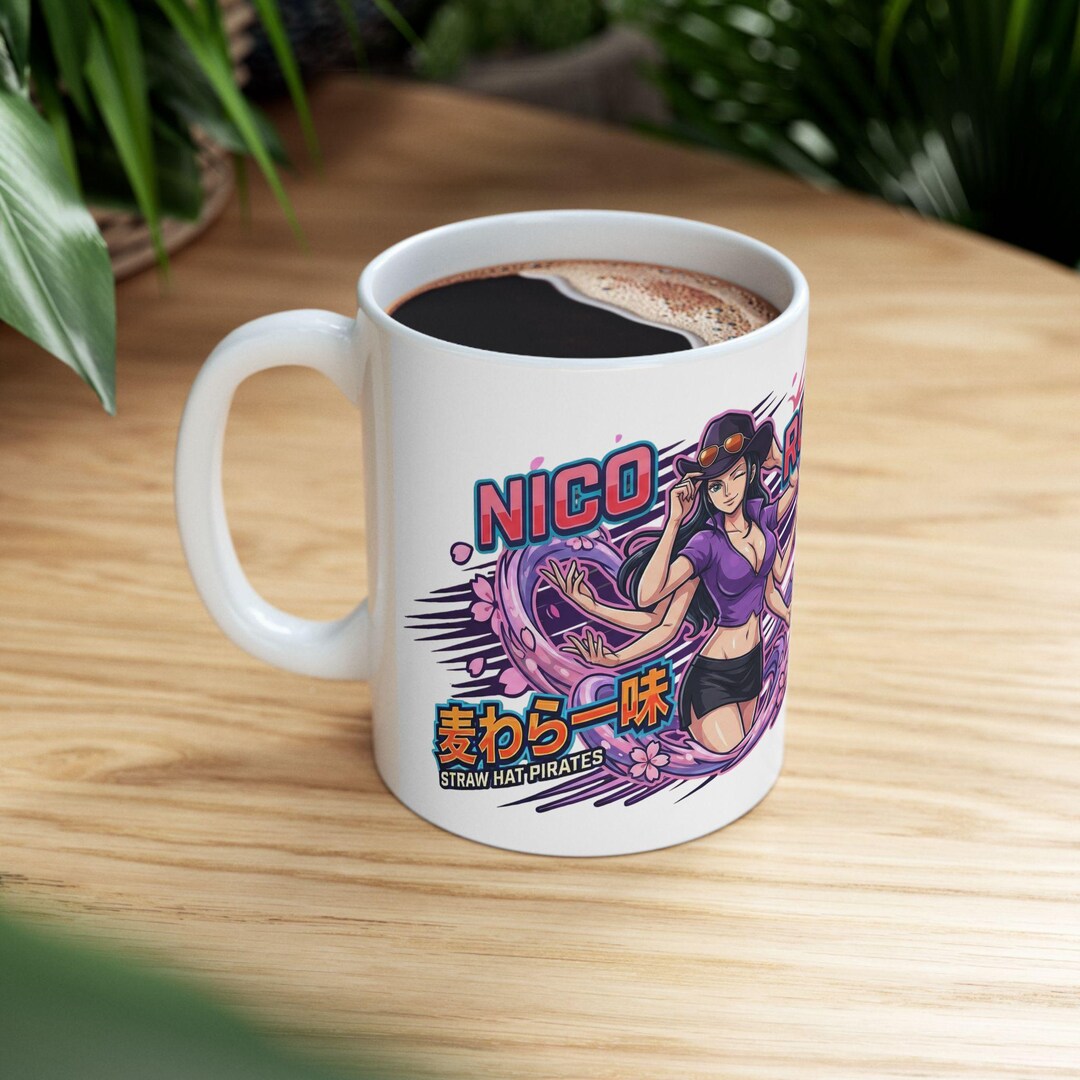 One Pie Inspired Nico Robin Mug, Anime Coffee Cup, Straw Hat Pirates ...