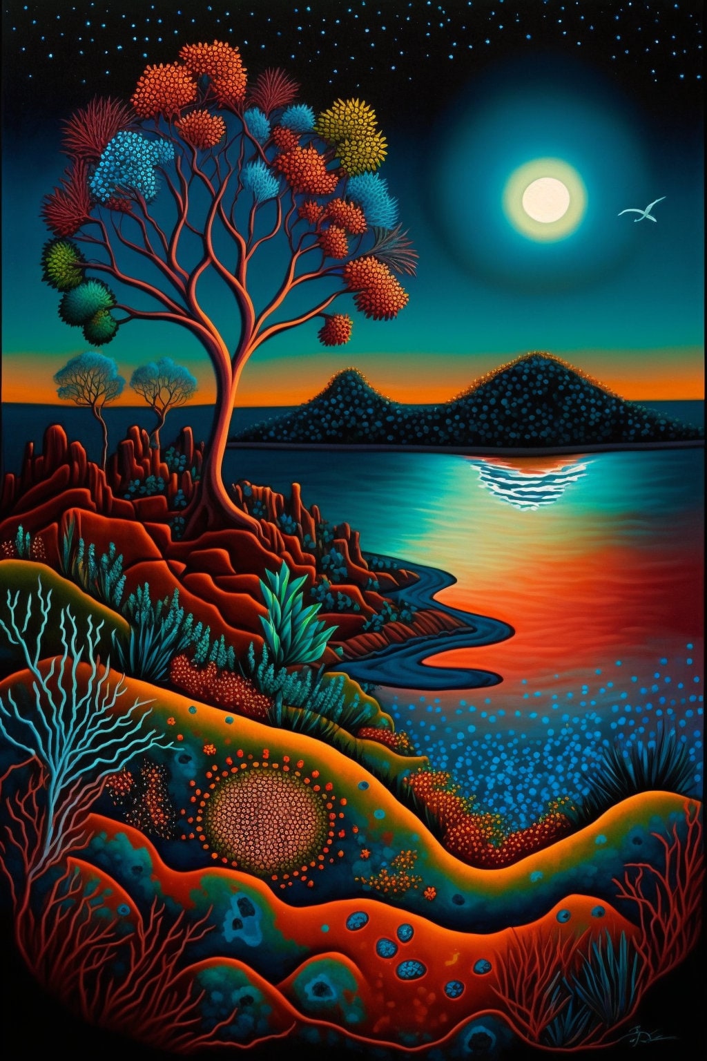 Contemporary Australian Aboriginal Art Prints - 5 Original Digital ...