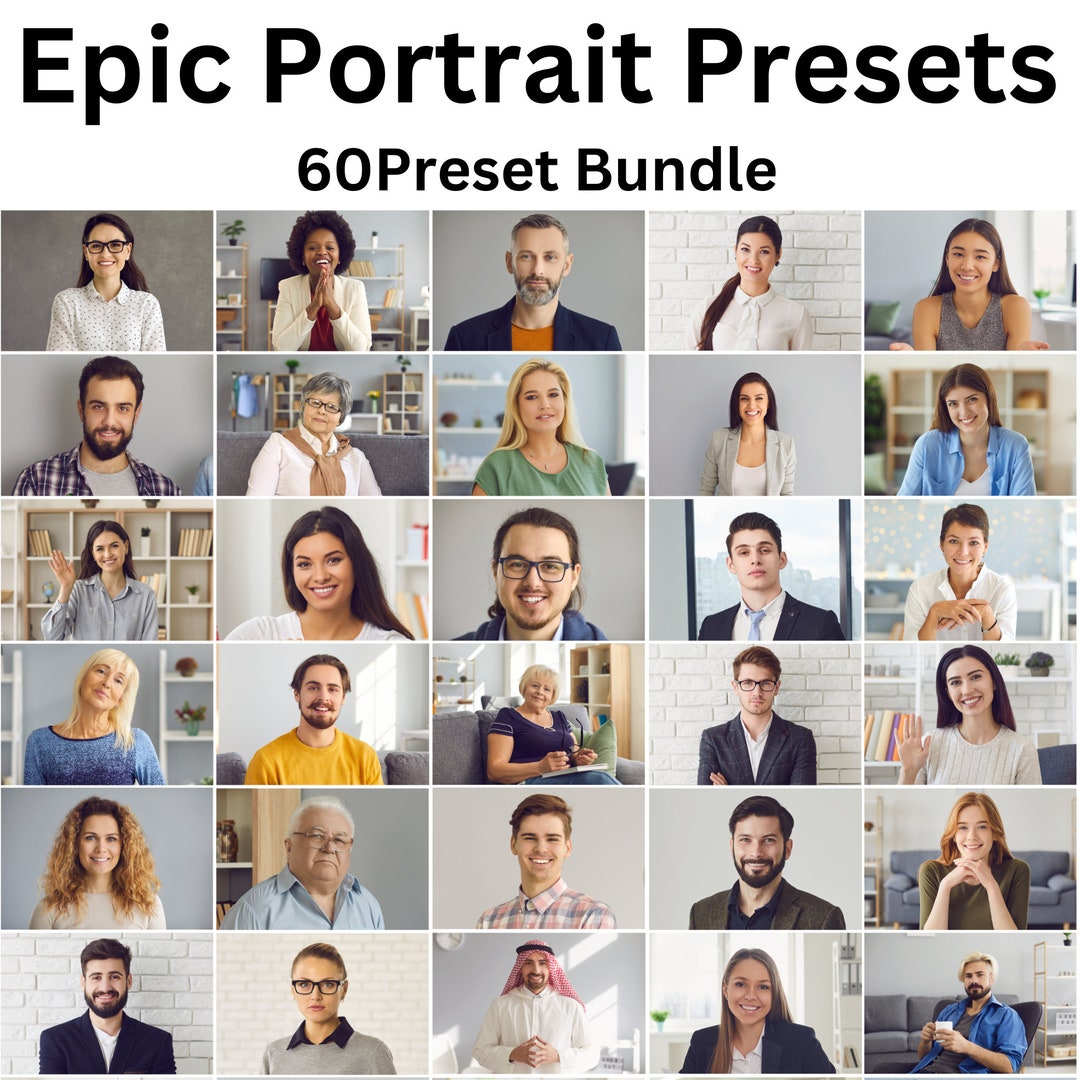 Adobe Preset 60 Portrait Pre-set Bundle, Photoshop Bundle. - Etsy