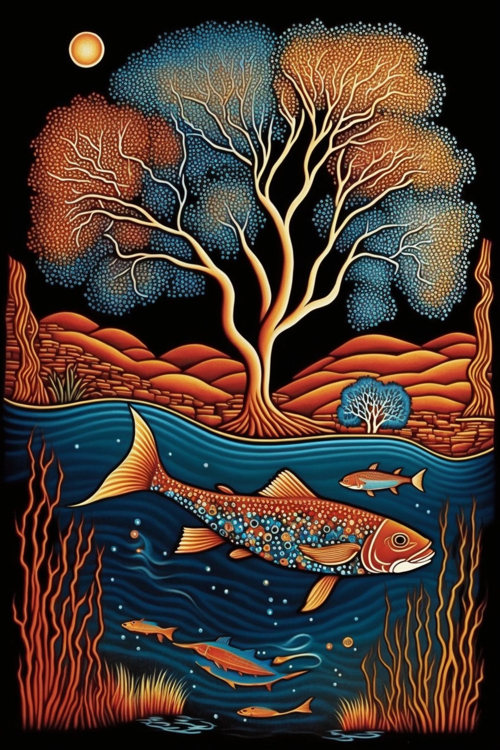 Contemporary Australian Aboriginal Art Prints - 5 Original Digital ...