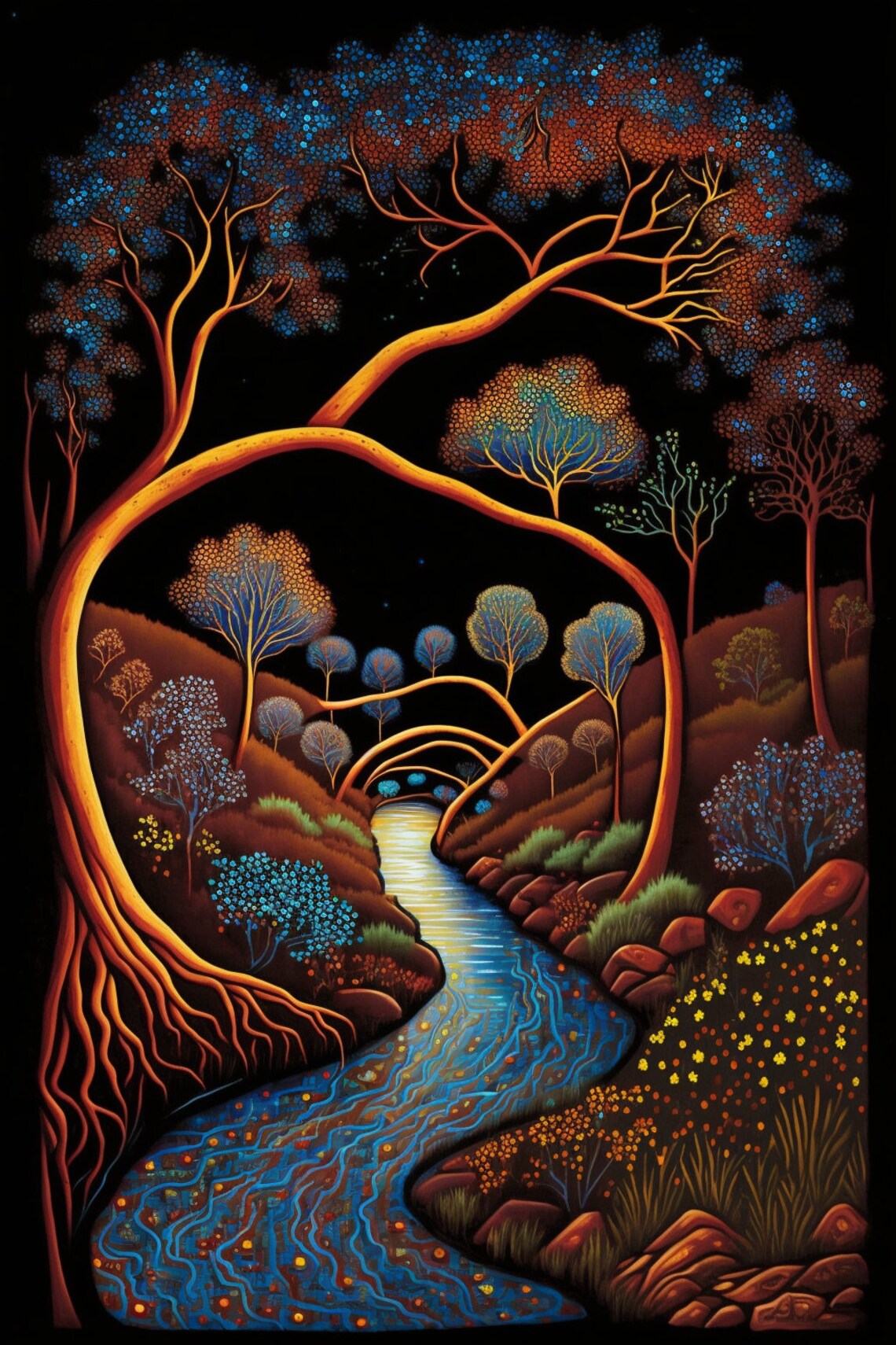Contemporary Australian Aboriginal Art Prints - 5 Original Digital ...