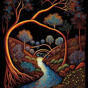 Contemporary Australian Aboriginal Art Prints - 5 Original Digital ...