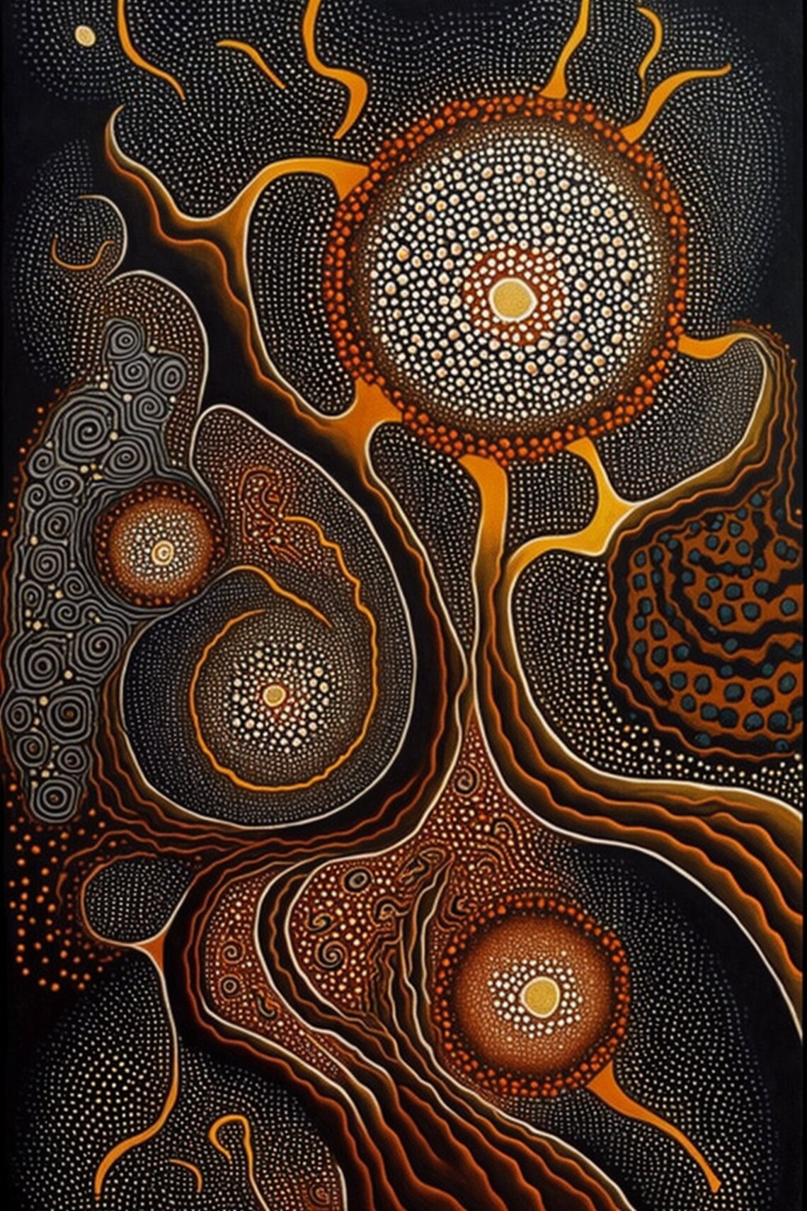 Contemporary Australian Aboriginal Art Prints - 5 Original Digital ...